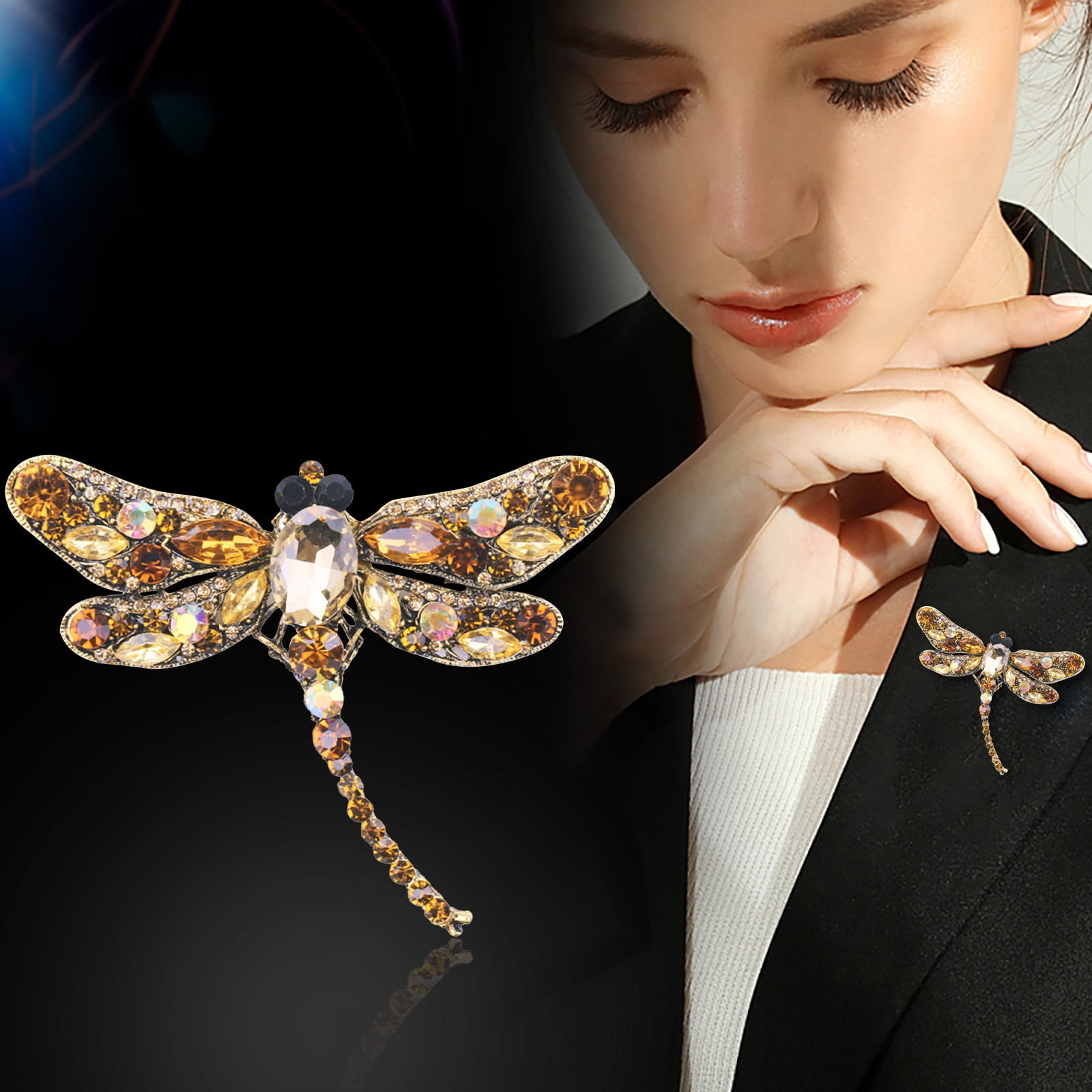 Kiplyki Wholesale Crystal dragonflies brooch animals brooch for women ...