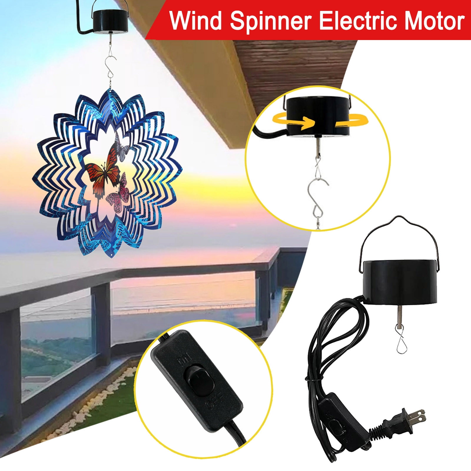 Kiplyki Toggle Switch Wind Spinne Motor Twirl Swirl Outdoor For Wind ...