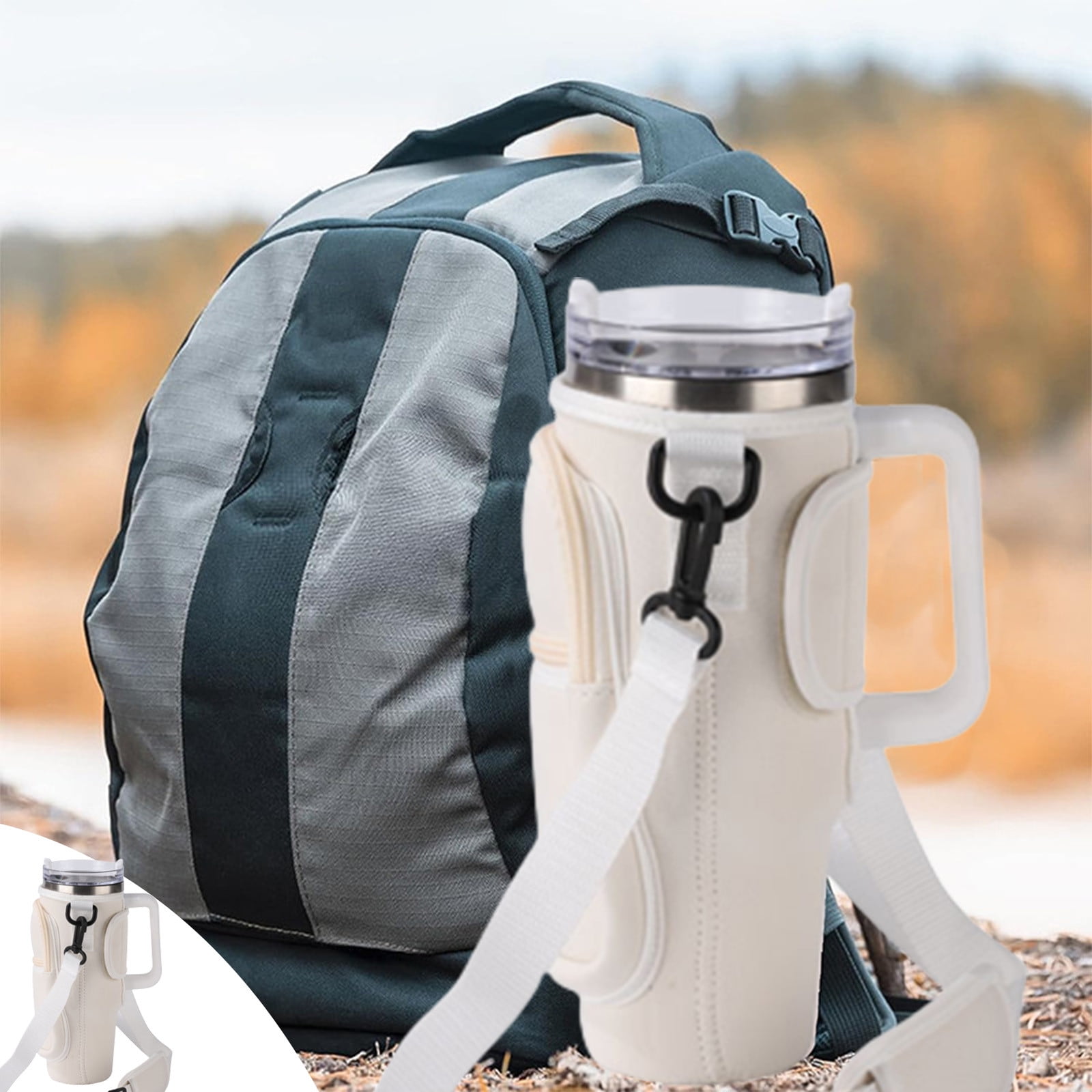 Kiplyki Water Bottle Carrier Bag With Phone Pocket for Tumbler With ...