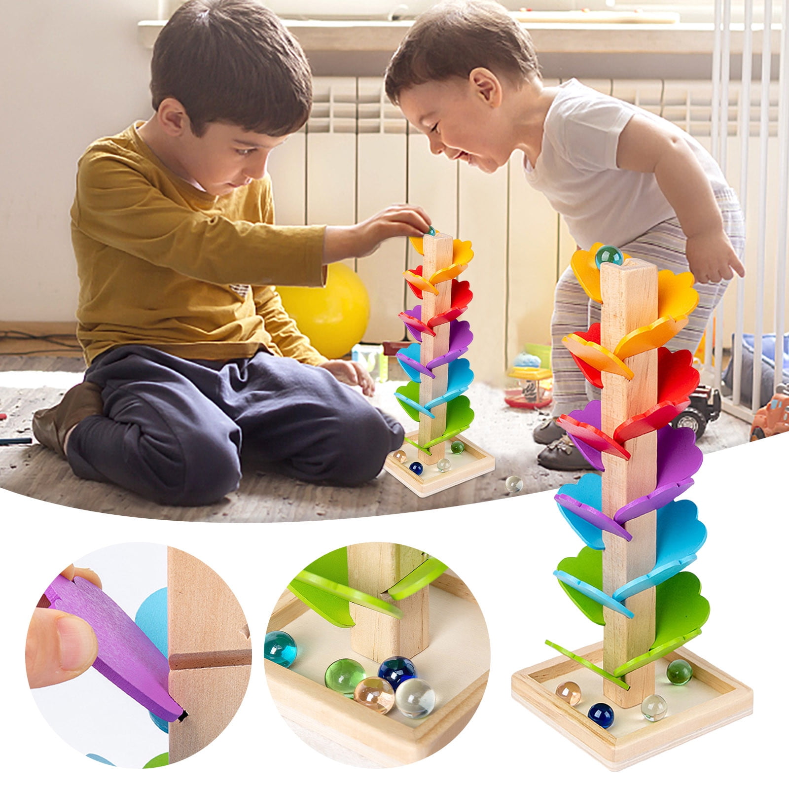 Kiplyki Wooden Children's Puzzle Leaves Building Blocks Early Education ...