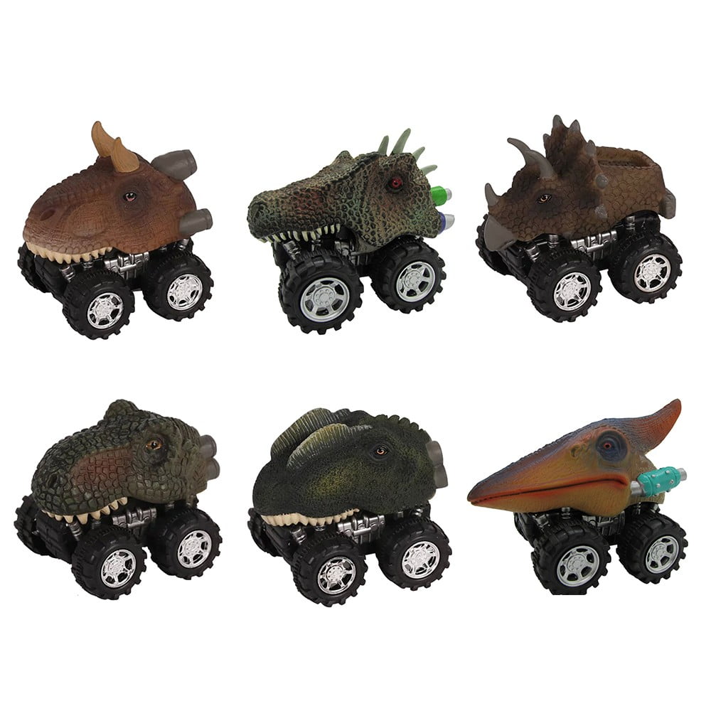 Kiptoy 6pcs Dinosaur Toys Pull Back Cars for Boy, Dino Car Toy Set for ...