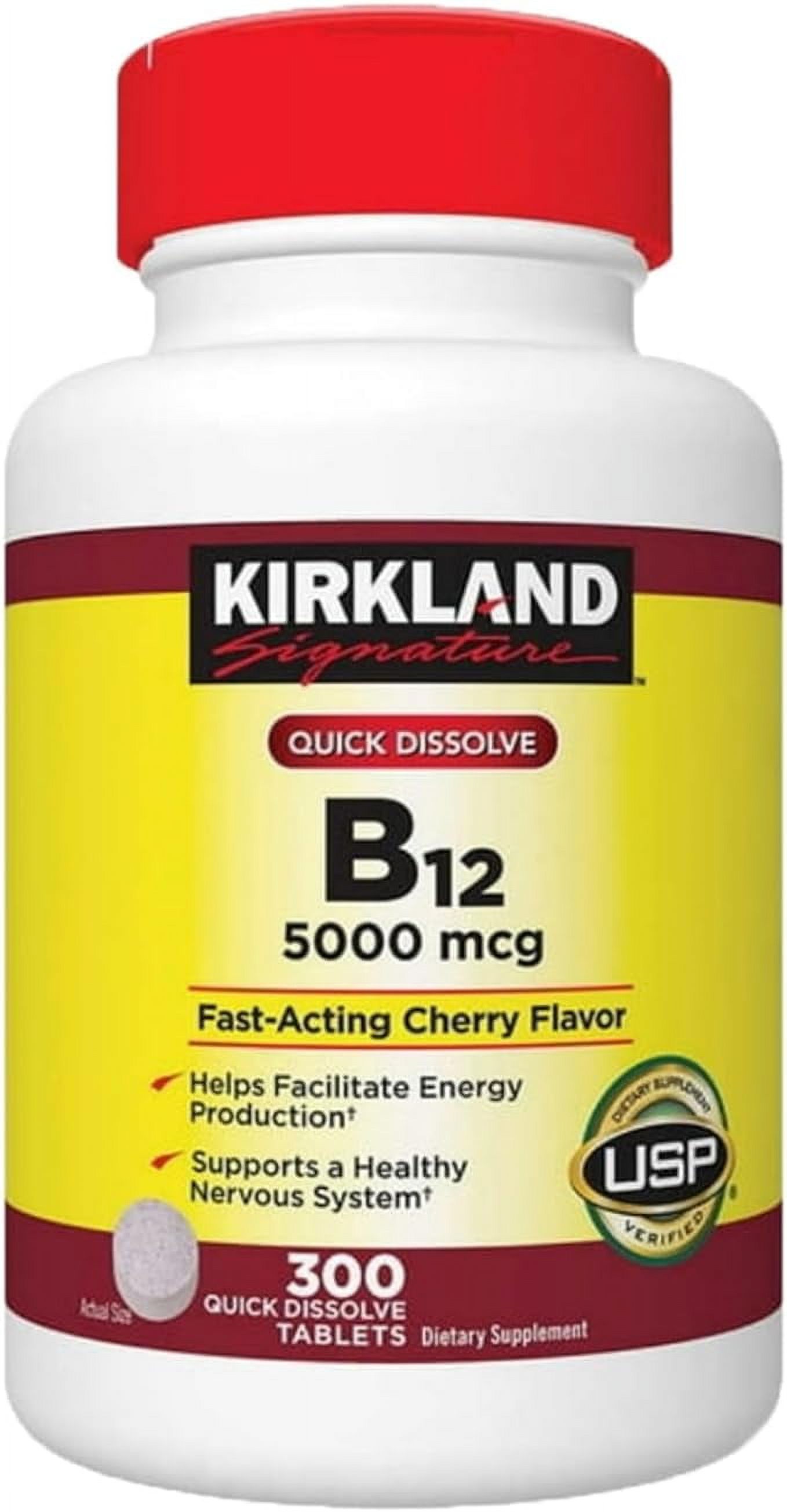 Kirkland Signature Quick Dissolve B-12 5000 mcg., 300 Tablets - Walmart.com