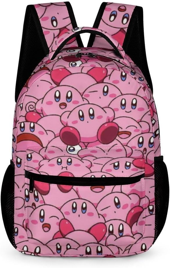 KirBy Backpack Cartoon 16inck Backpack Laptop Bag Durable Casual ...
