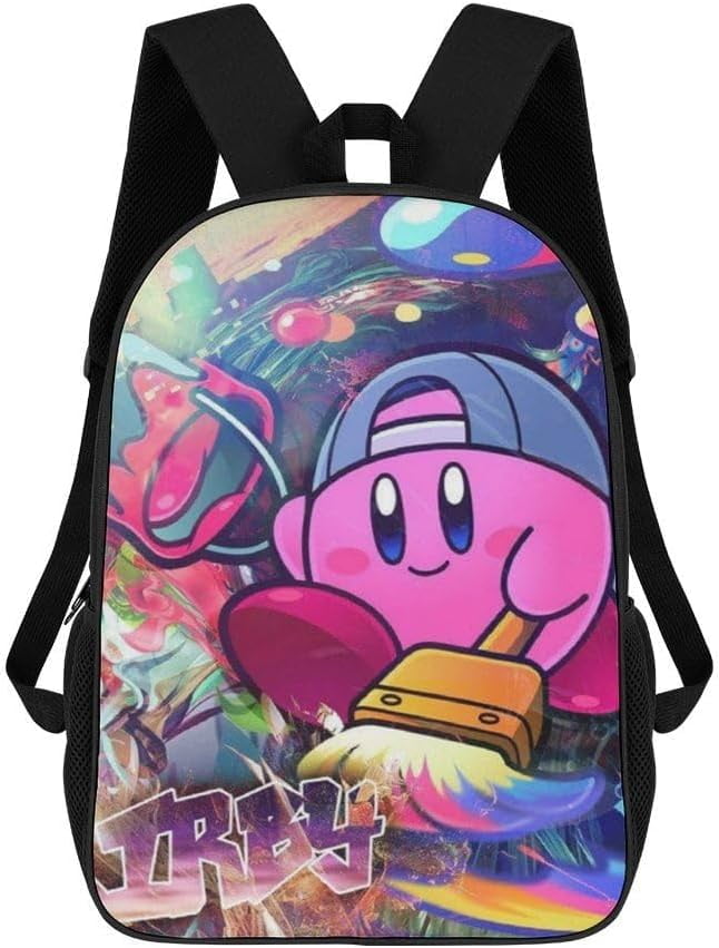 KirBy Backpack KirBy Cartoon KirBy Laptop Bag Knapsack For Large ...