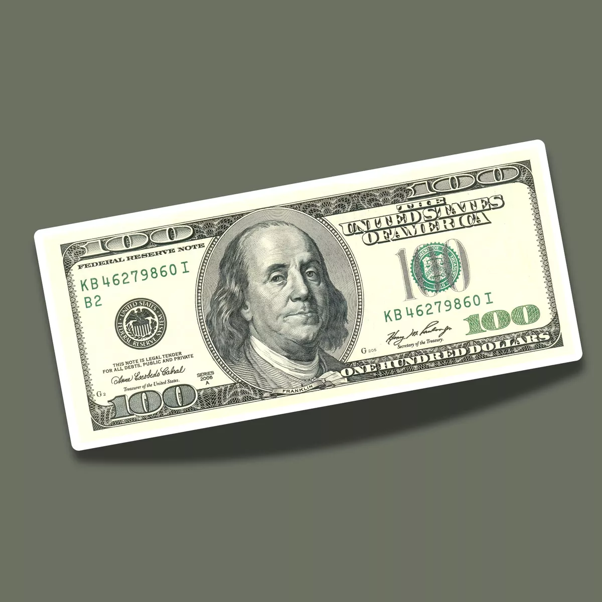 Kira 100 Dollar Bill Cash Money Vinyl Laminated Sticker Waterproof ...
