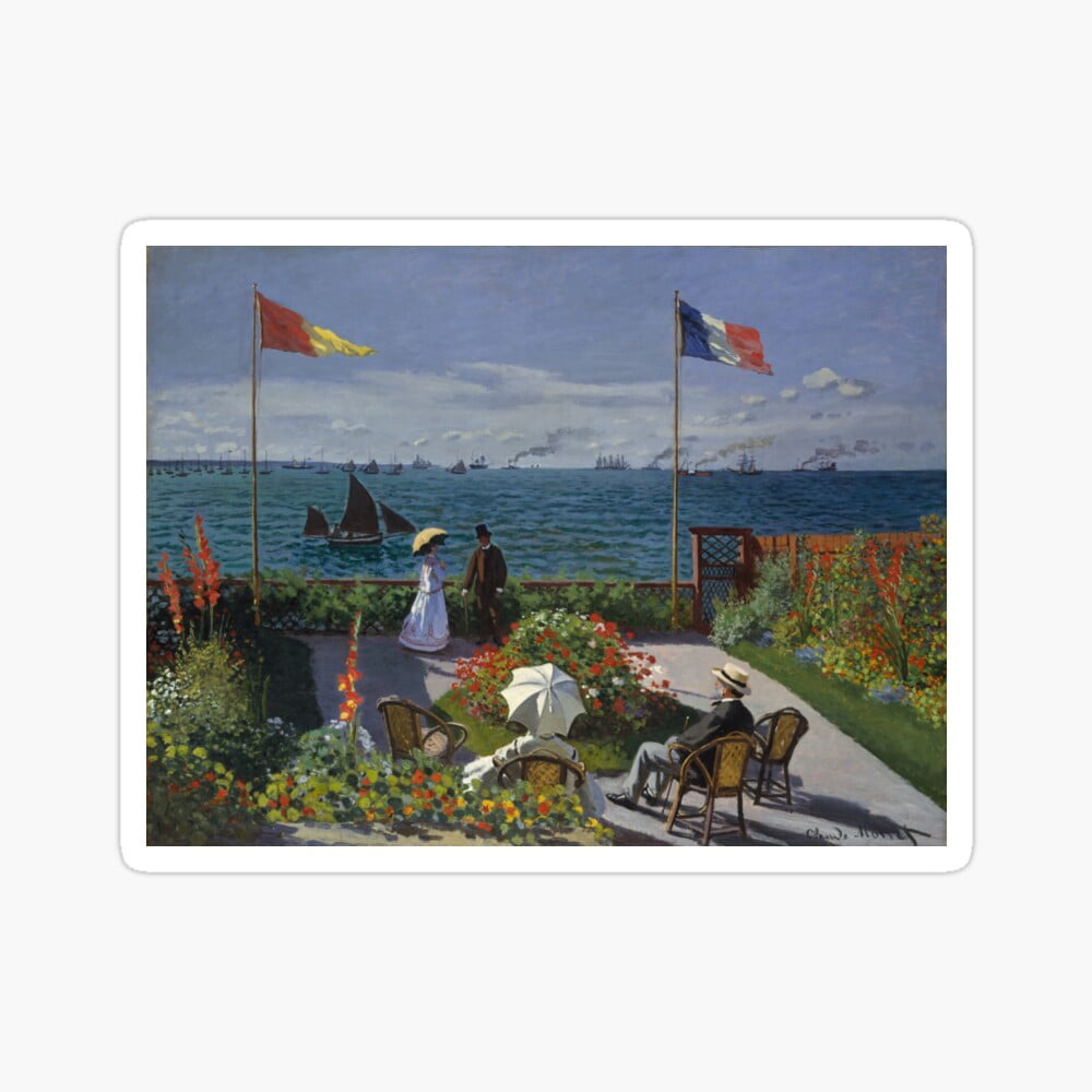 Kira .1053 Sticker - Garden At Sainte-Adresse, 1867 By Claude Monet ...