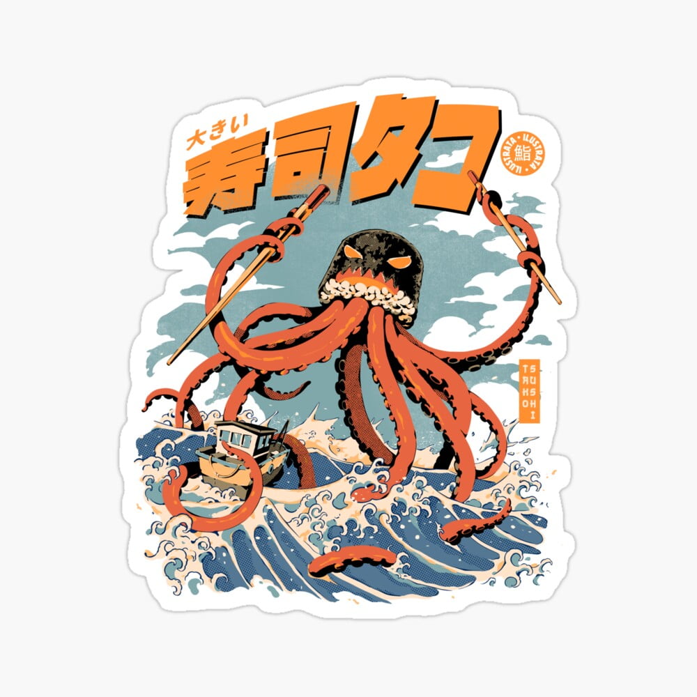Kira .1266 Sticker - Black The Tako Sushi - Hot Trending Vinyl Sticker ...