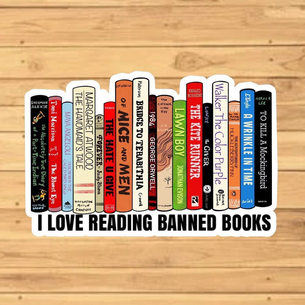 Kira .1680 Sticker - I Love Reading Banned Books, For Laptops, Cars ...