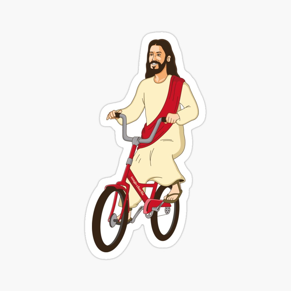 Kira .1954 Sticker - Christ On A Bike - Religious Lord Jesus Church Group Easter Gift - Hot ...