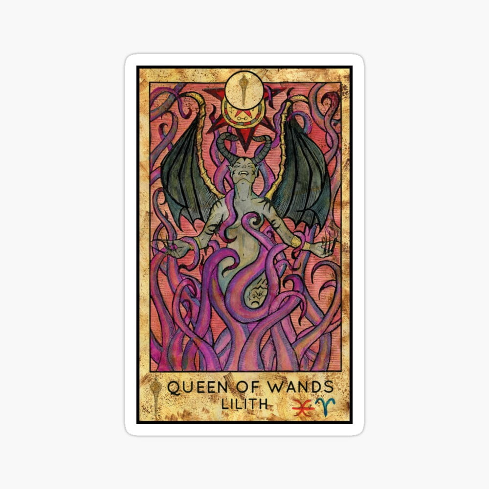 Kira .1967 Sticker - Tarot Card Queen Of Wands Mystic Psychic Fortune ...
