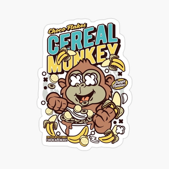 Kira .1977 Sticker - Monkey Cereal Breakfast Urban Street Design ...