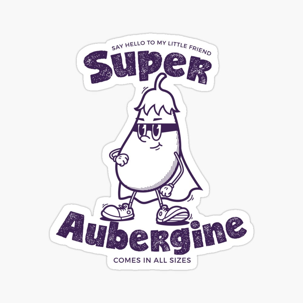 Kira .2001 Sticker - Retro Super Aubergine Eggplant Emoticon Innuendo ...