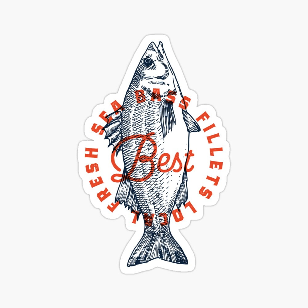 Kira .2035 Sticker - Sea Bass - Fisherman Aesthetic Ocean Sea Vibe ...