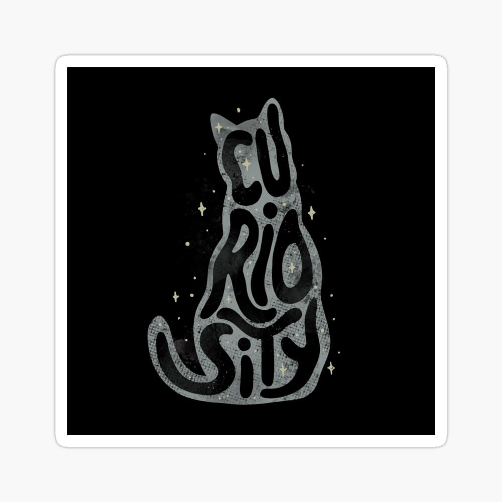 Kira .2286 Sticker - Curiosity Cat Typography - Hot Trending Vinyl ...