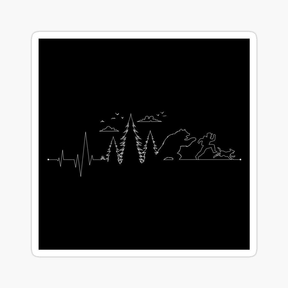 Kira .2557 Sticker - Hiking Heartbeat Running From A Bear Dog - Hot ...