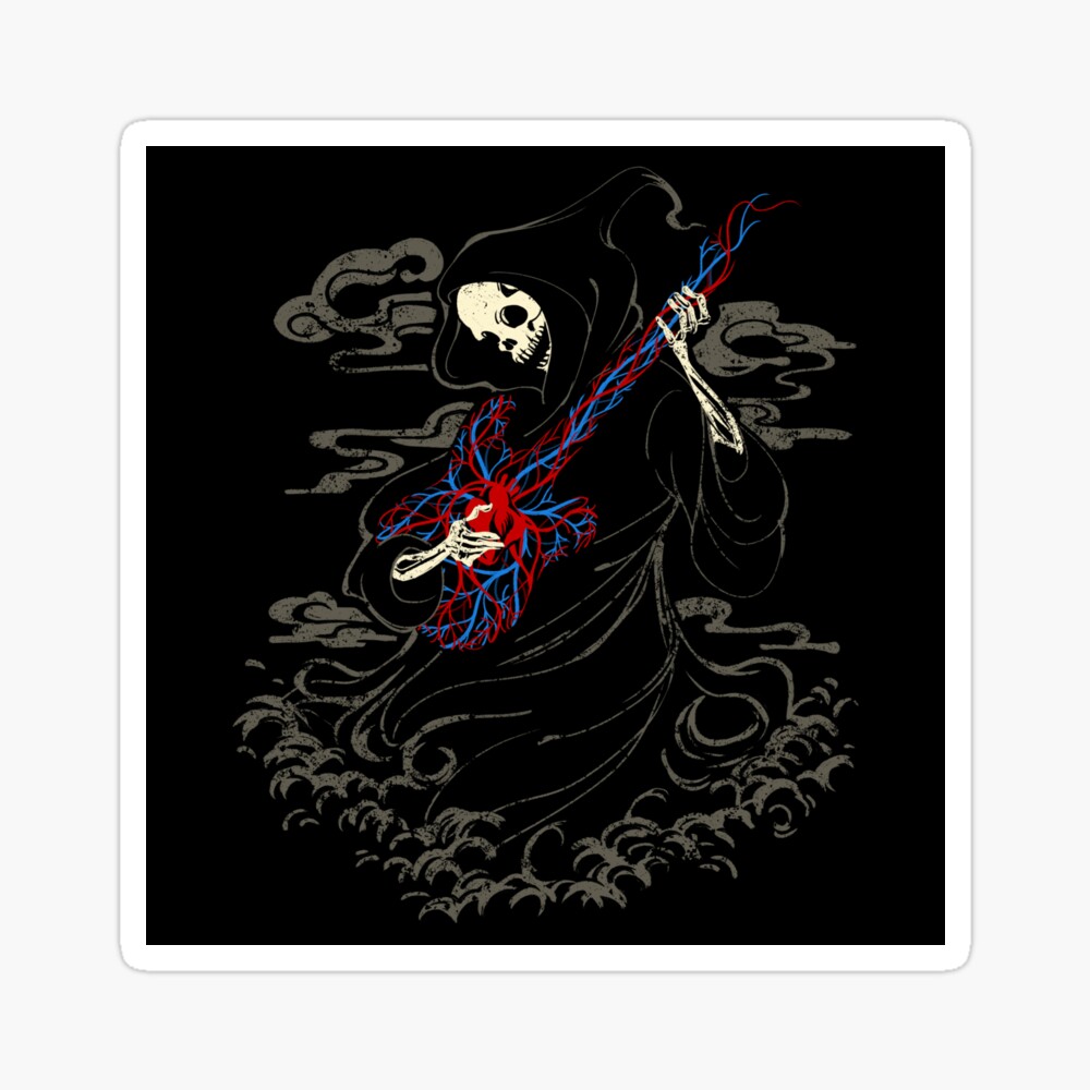 Kira .2768 Sticker - Death Playing Guitar With My Heart - Hot Trending ...