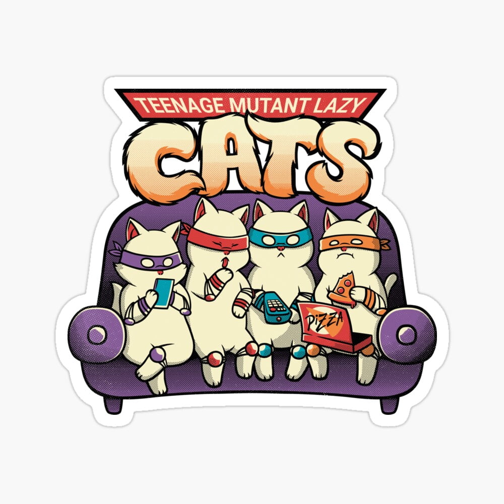Kira .2809 Sticker - The Teenage Mutant Lazy Cats - Hot Trending Vinyl ...