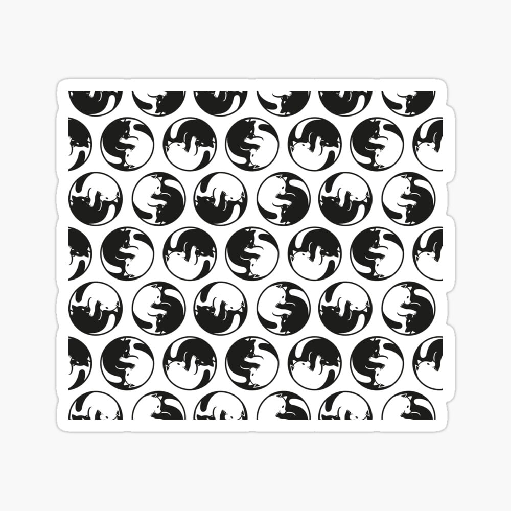 Kira .2911 Sticker - Yin Yang Cat Tao Pattern - Hot Trending Vinyl ...