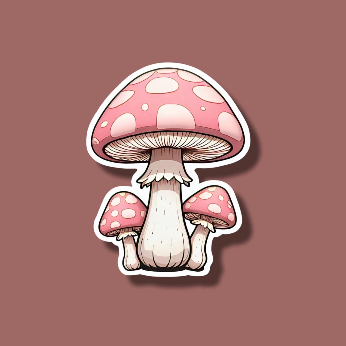 Kira 3 Pink Mushrooms Fungi Fungus Edible Spore Nature Vinyl Sticker ...
