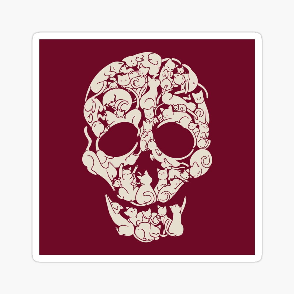 Kira .3142 Sticker - Cat Skeleton Skull Viva Magenta - Hot Trending Vinyl Sticker - Walmart.com