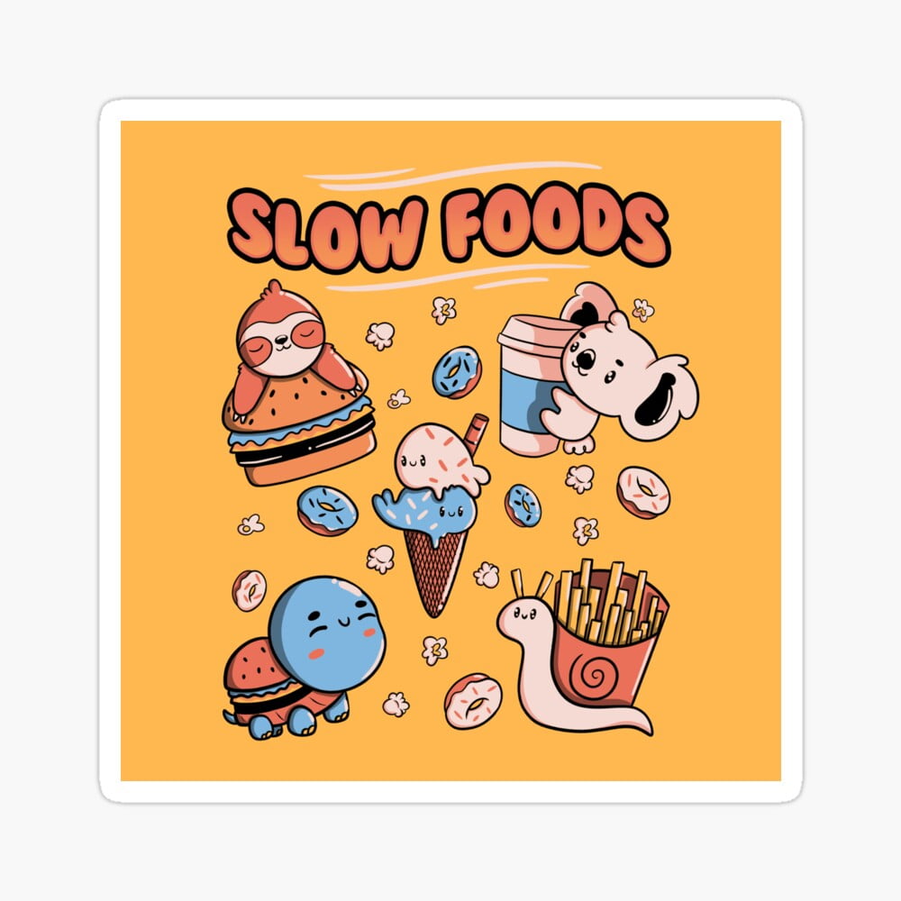 Kira .3162 Sticker - Slow Food Cute Animals Sloth Koala Turtle Snail ...