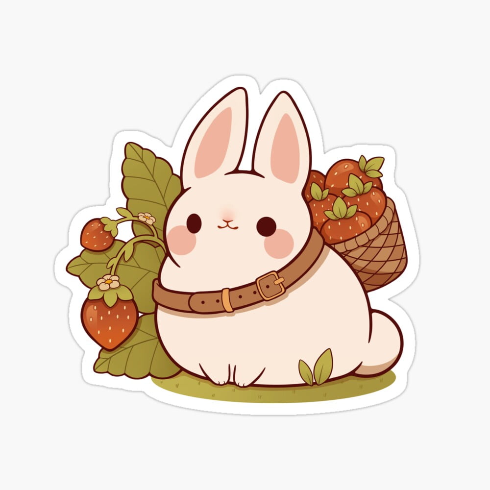 Kira .3601 Sticker - Strawberry Picking Bunny - Hot Trending Vinyl ...