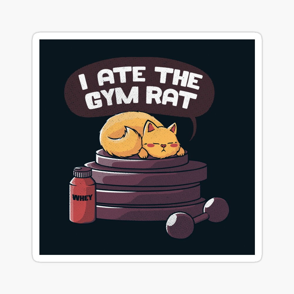 Kira .3743 Sticker - I Ate The Gym Rat Black - Hot Trending Vinyl ...