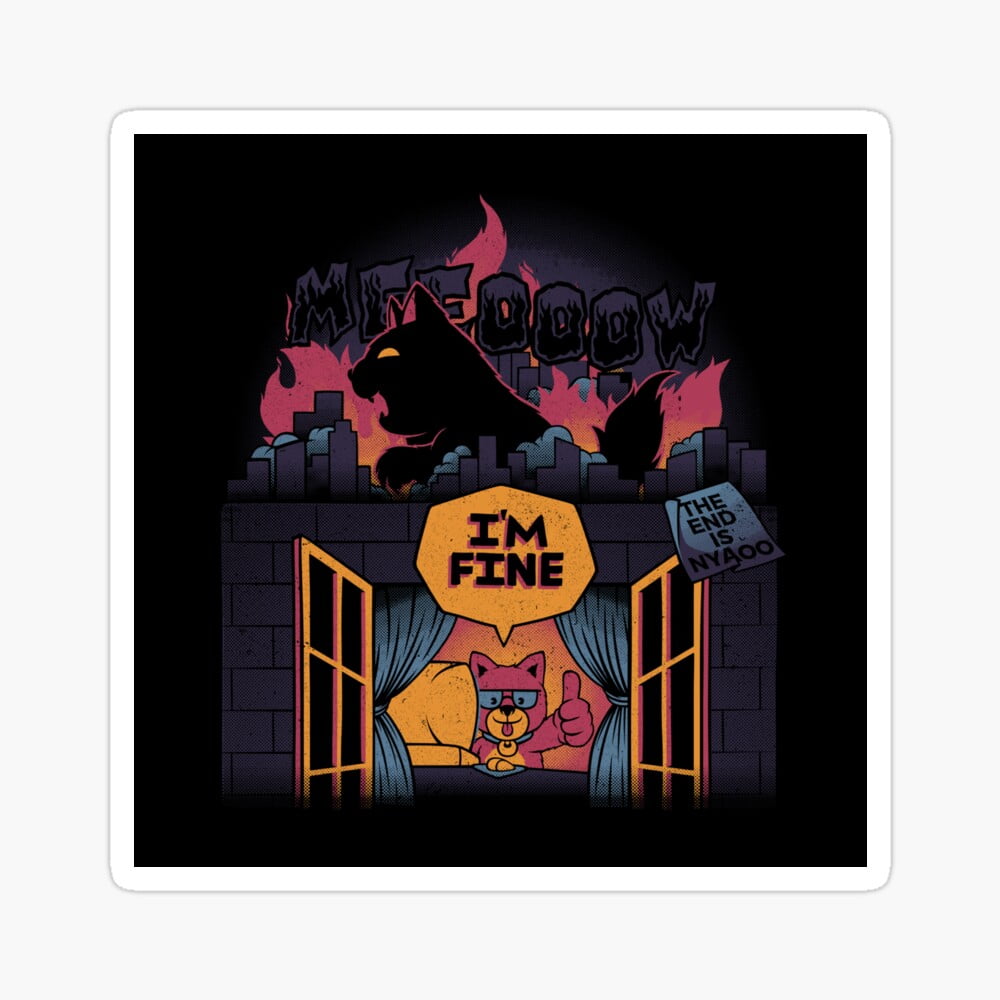 Kira .3883 Sticker - Lockdown Dog I'M Fine Home Office - Hot Trending Vinyl Sticker - Walmart.com