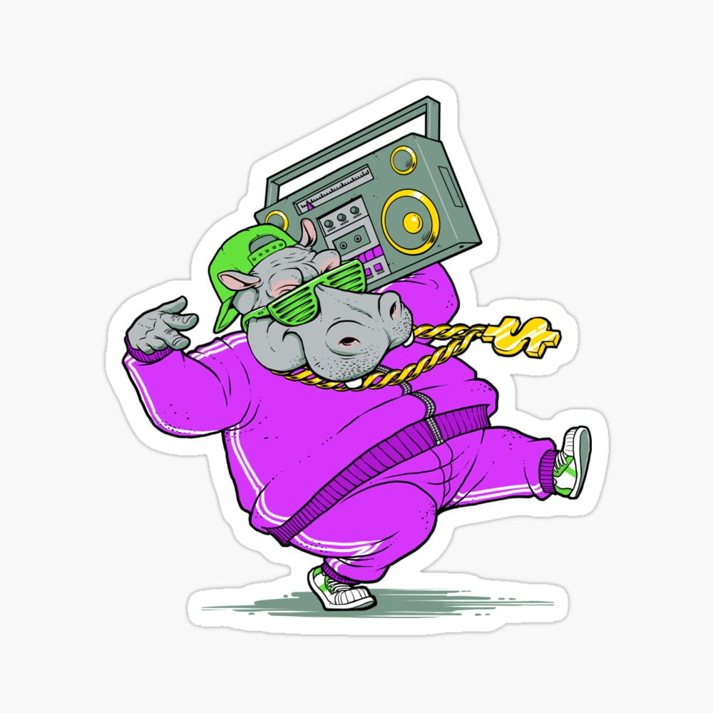 Kira .4012 Sticker - Hip Hop Hippo - Hot Trending Vinyl Sticker ...