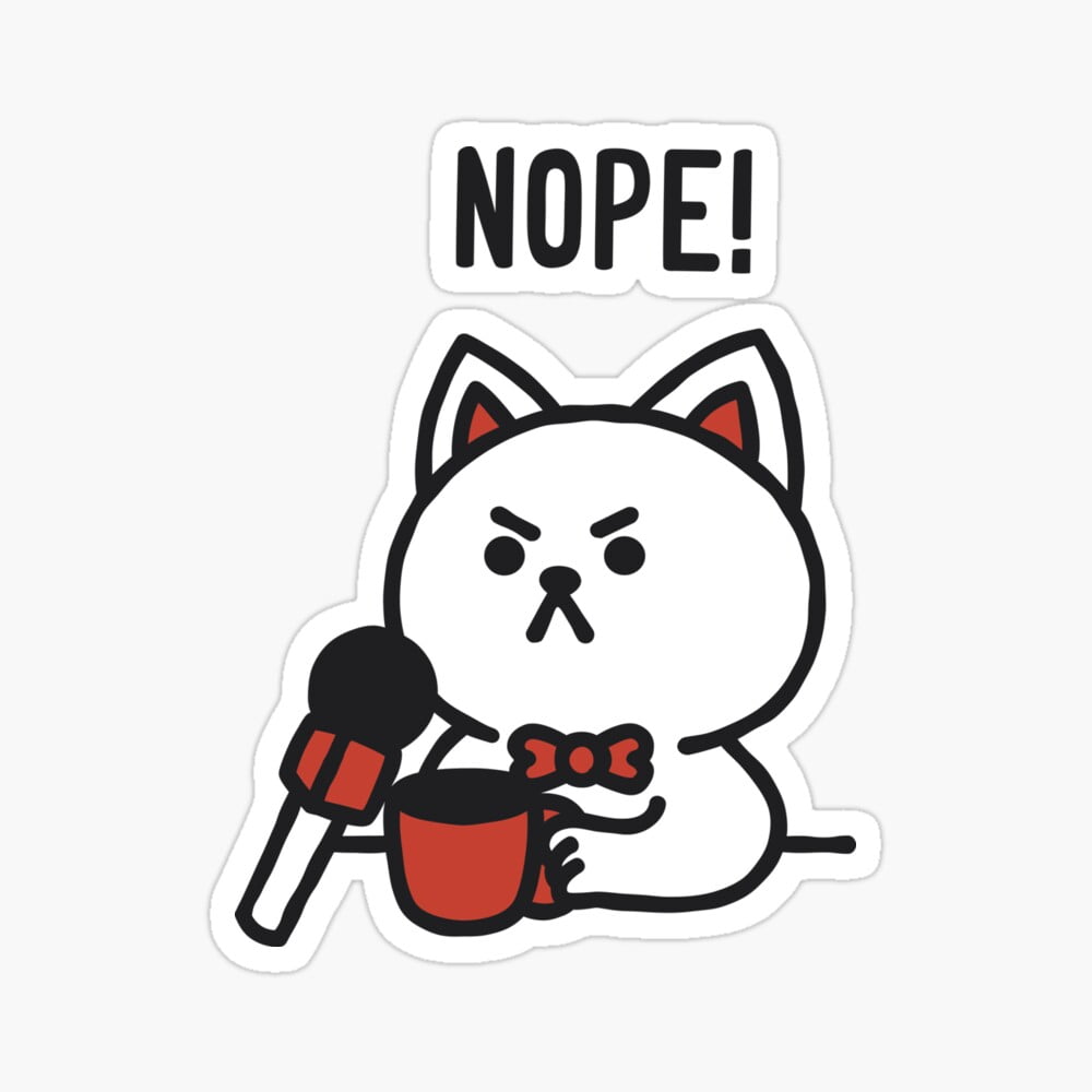 Kira .4122 Sticker - Nope Cat Monday - Hot Trending Vinyl Sticker ...