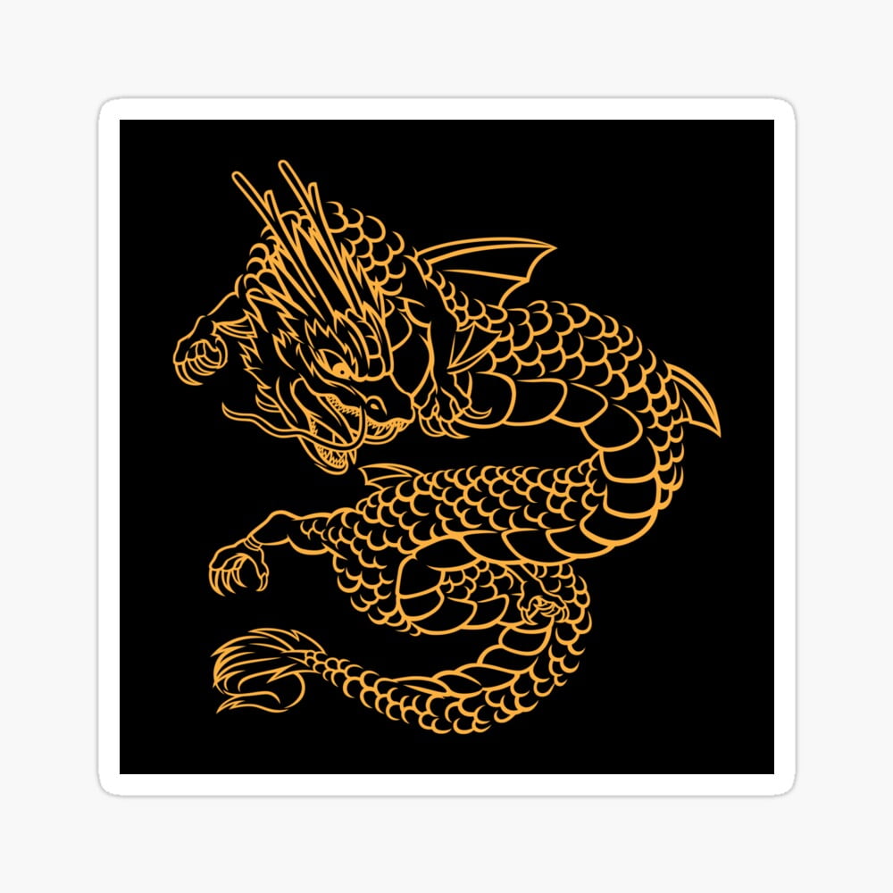 Kira .4132 Sticker - Chinese Golden Dragon - Hot Trending Vinyl Sticker ...