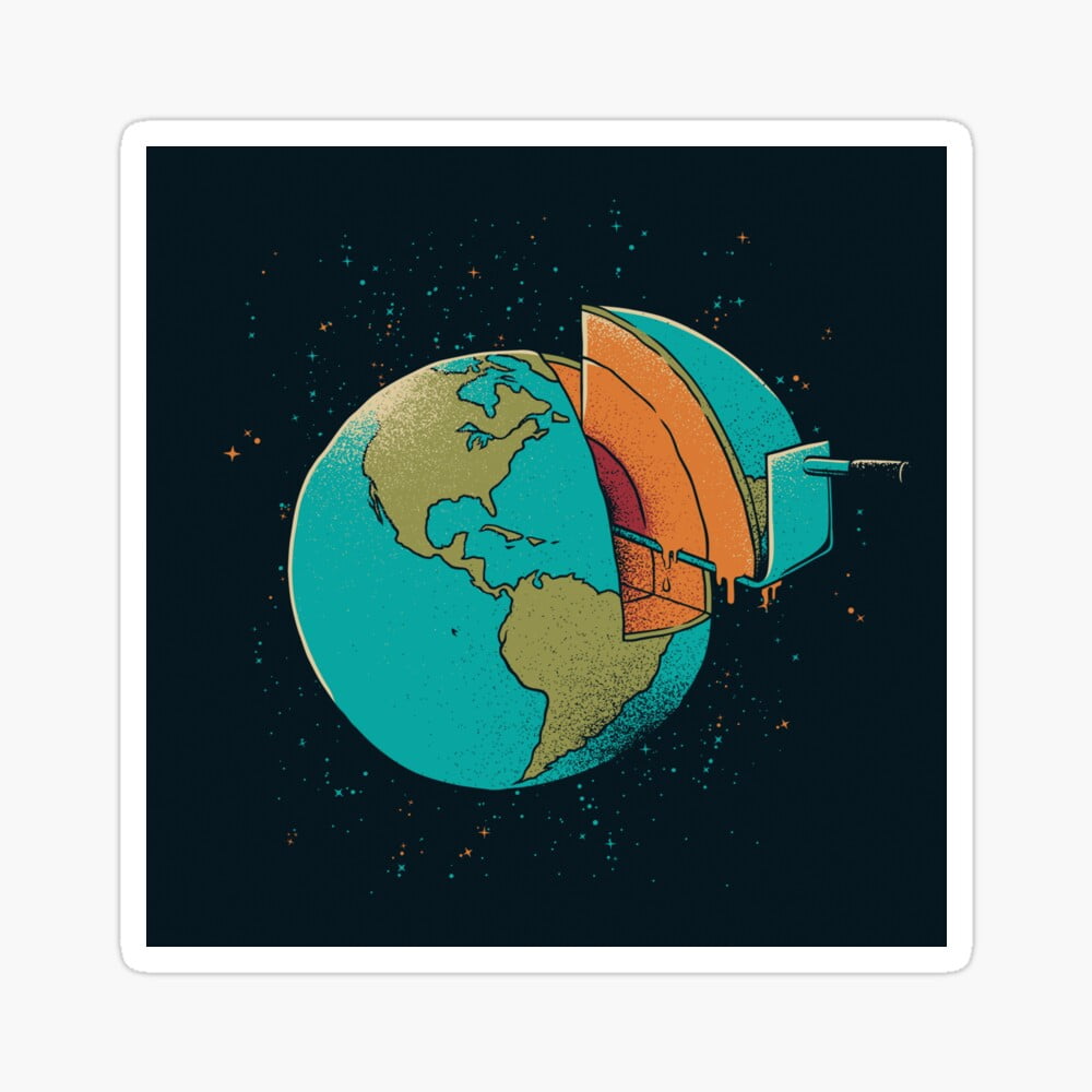 Kira .4287 Sticker - Earth Cake Earth Day Ecology Earth Map - Hot ...