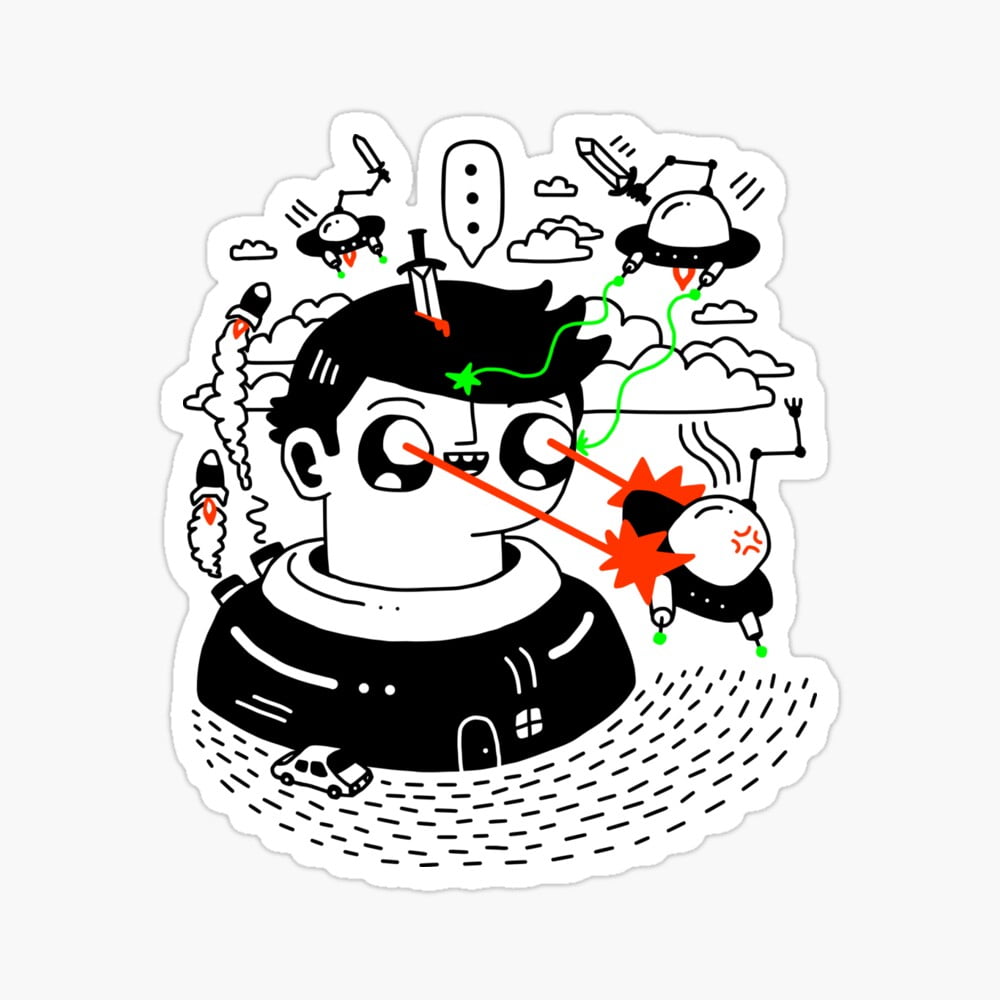 Kira .4461 Sticker - Super Duper Battle Station Vs. Bad Guy Aliens ...