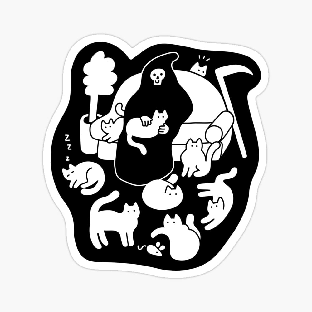 Kira .4729 Sticker - Death And His Cats - Hot Trending Vinyl Sticker ...