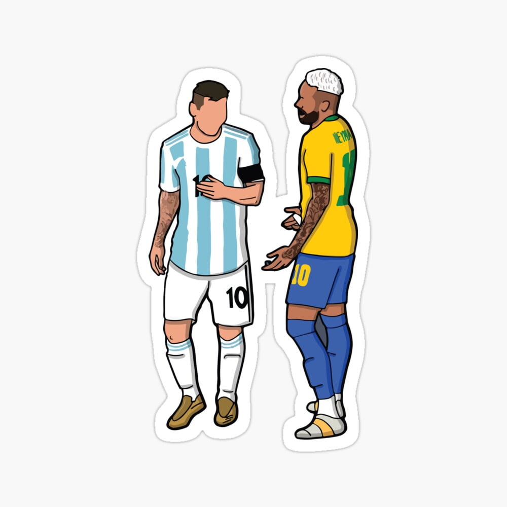 Kira .5210 Sticker - Messi And Neymar Chit Chat Illustration - Hot ...