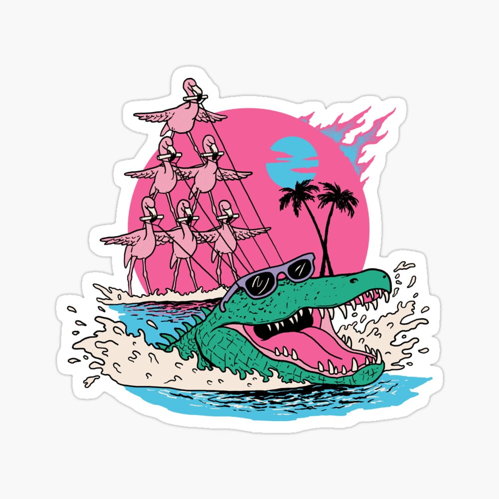 Kira .5481 Sticker - Flamin' Gator Water Ski Club (No Text) - Hot ...
