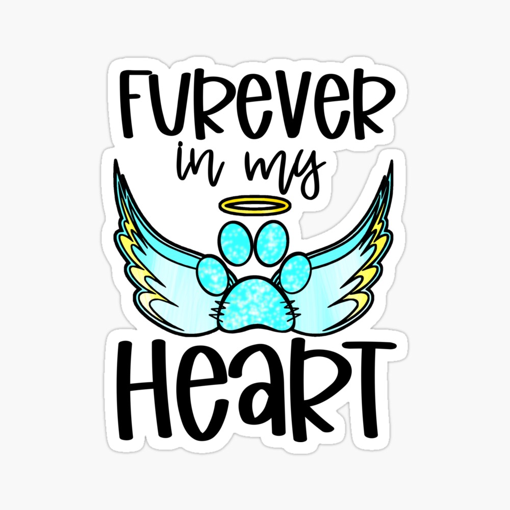 Kira .5984 Sticker - Furever In My Heart Dog Cat Paw Print Pet In ...
