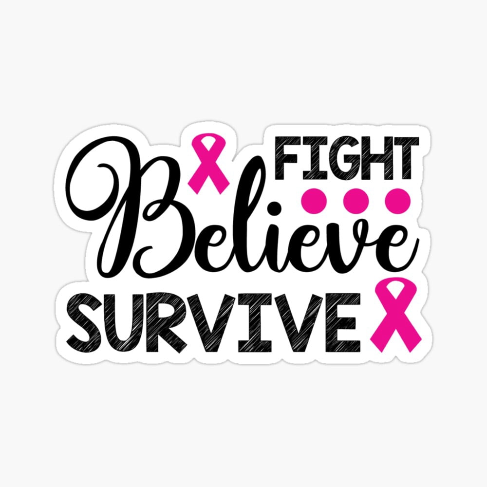 Kira .6060 Sticker - Breast Cancer Awareness Pink Ribbon Support Fight ...