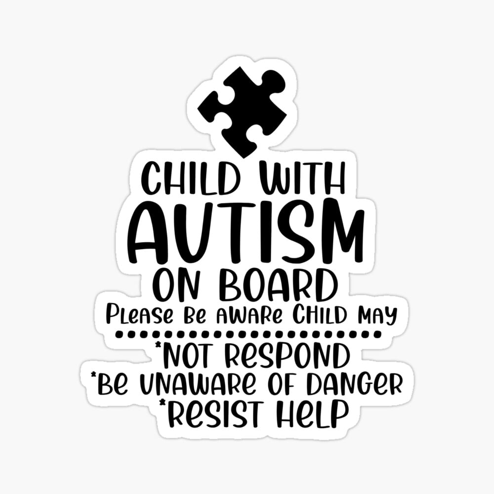 Kira .6197 Sticker - Child With Autism On Board Car Decal Awareness ...
