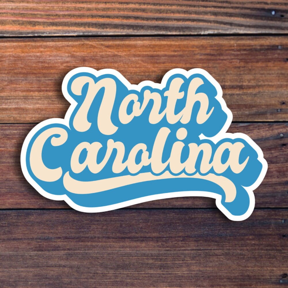 Kira .65 Sticker - North Carolina Retro Text, North Carolina , North ...