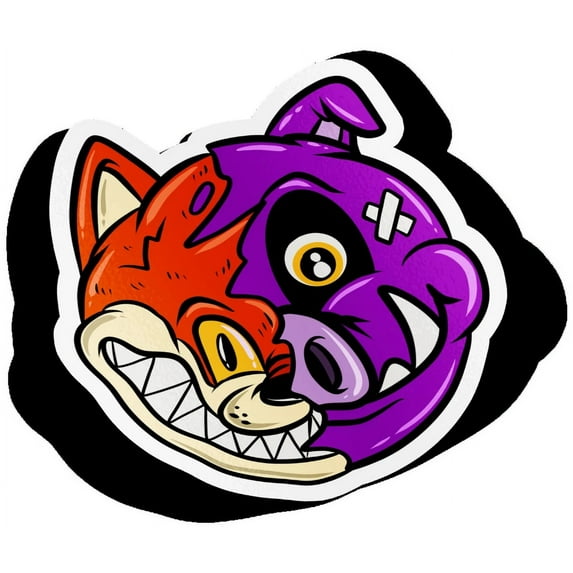 Kira .650 Sticker - Fox Pig Smiley Face Cartoon Trippy For Tumblers ...