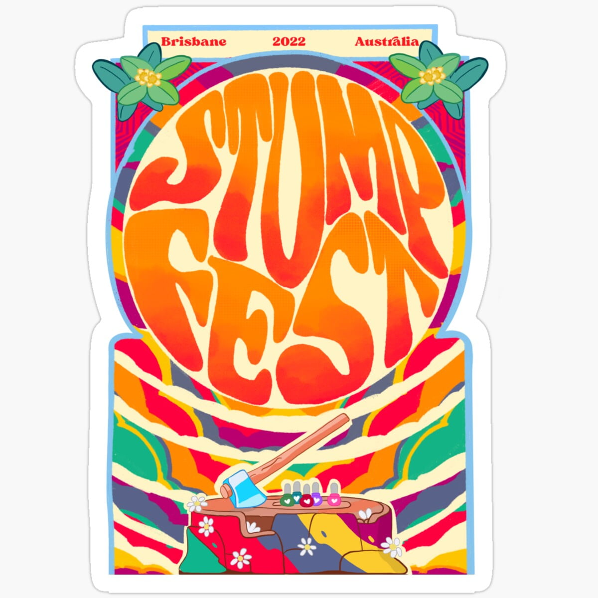 Kira 70s Stumpfest Poster - Bluey Fan Art Sticker Waterproof Sticker ...