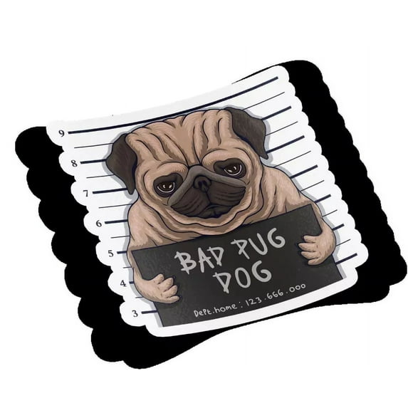 Kira .744 Sticker - Bad Pug Jail Animal Dog Puppy For Tumblers, Laptop ...