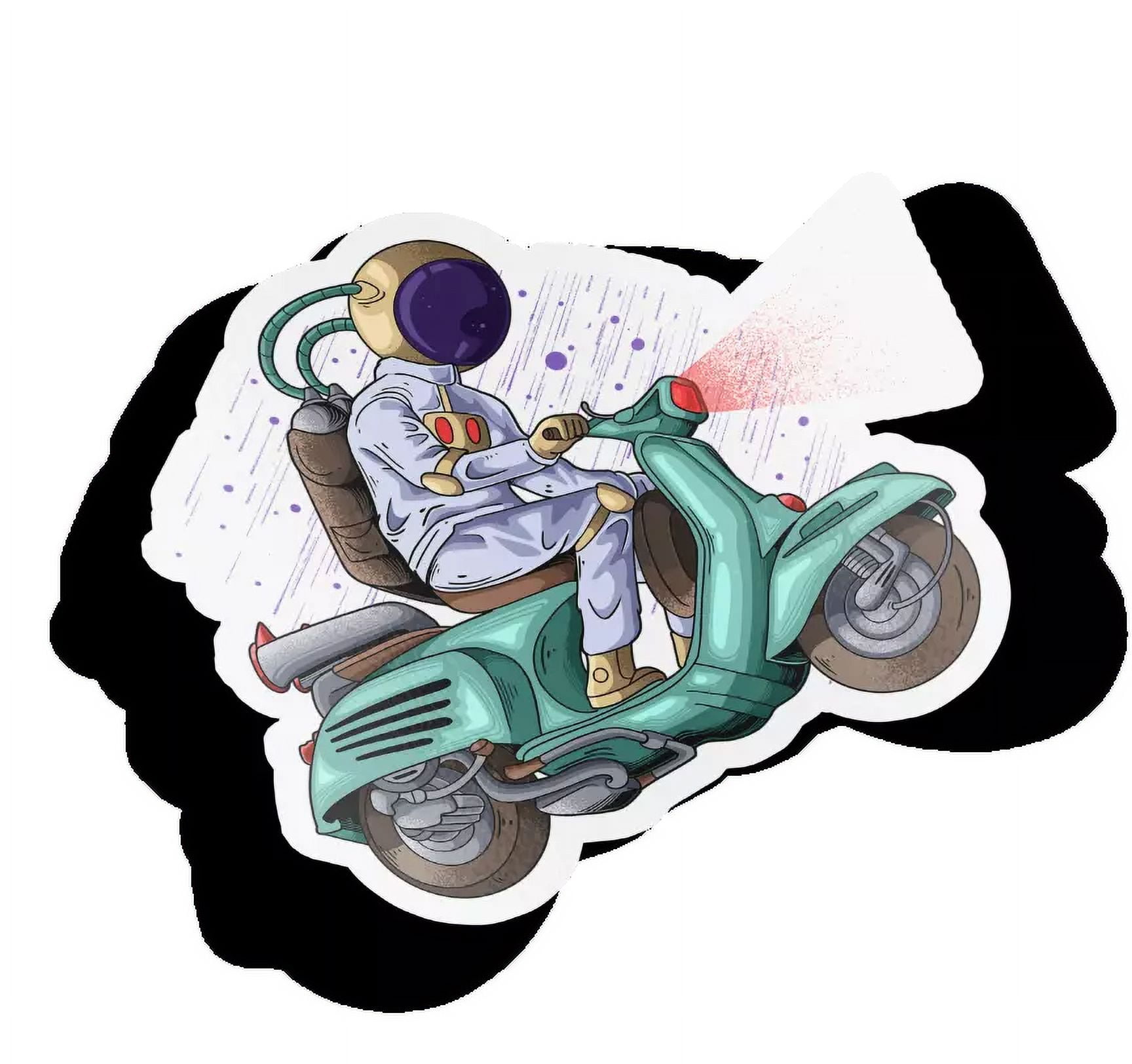 Kira .746 Sticker - Astronaut Outer Space Moped For Tumblers, Laptops ...