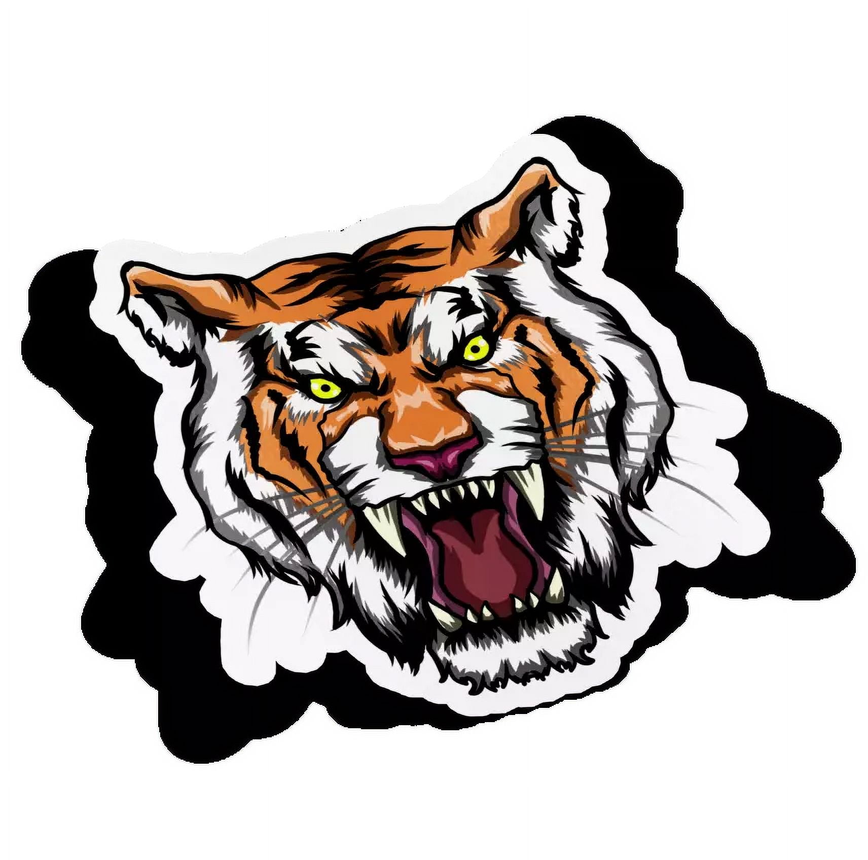 Kira .751 Sticker - Tiger Face Growling Animal For Tumblers, Laptops ...