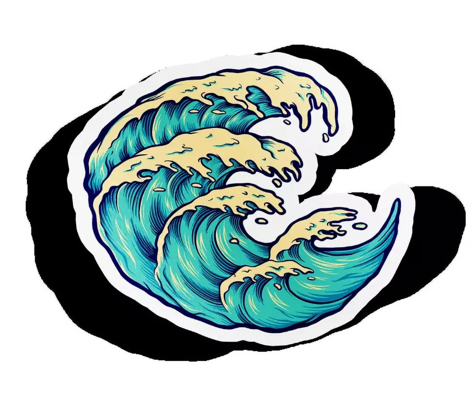 Kira .757 Sticker - Waves Ocean Sea Fishing For Tumblers, Laptops ...