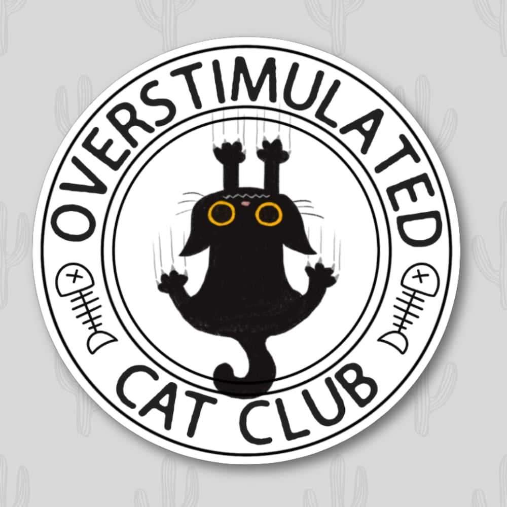 Kira .893 Sticker - Cute Black Cat, Kitty, Kitten, Feline, Animal ...