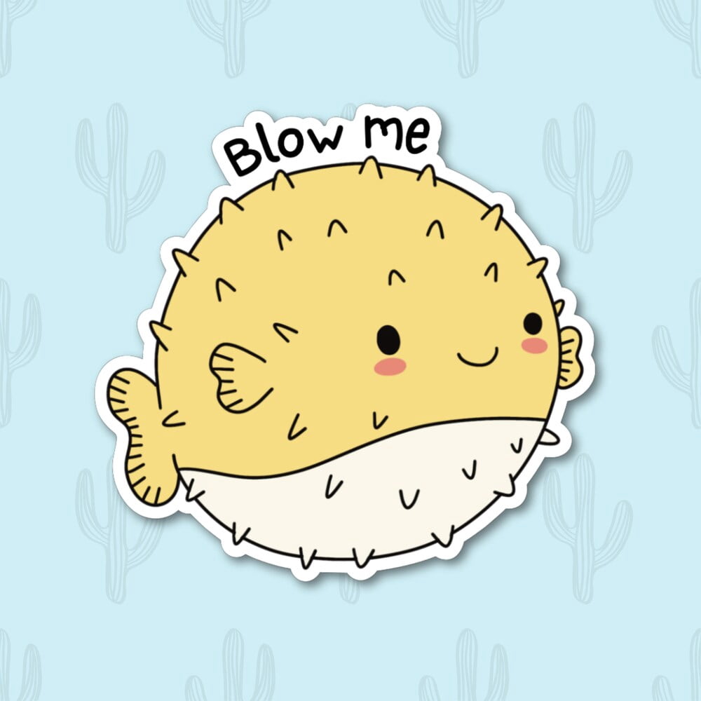 Kira .913 Sticker - Kawaii Puffer Fish Laptop - Hot Trending Vinyl ...