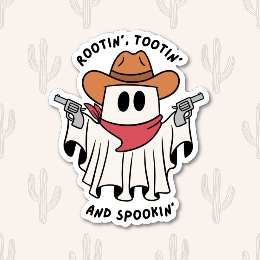 Kira .925 Sticker - Ghost Cowboy, Rootin Tootin, Cute Western, Cowgirl ...