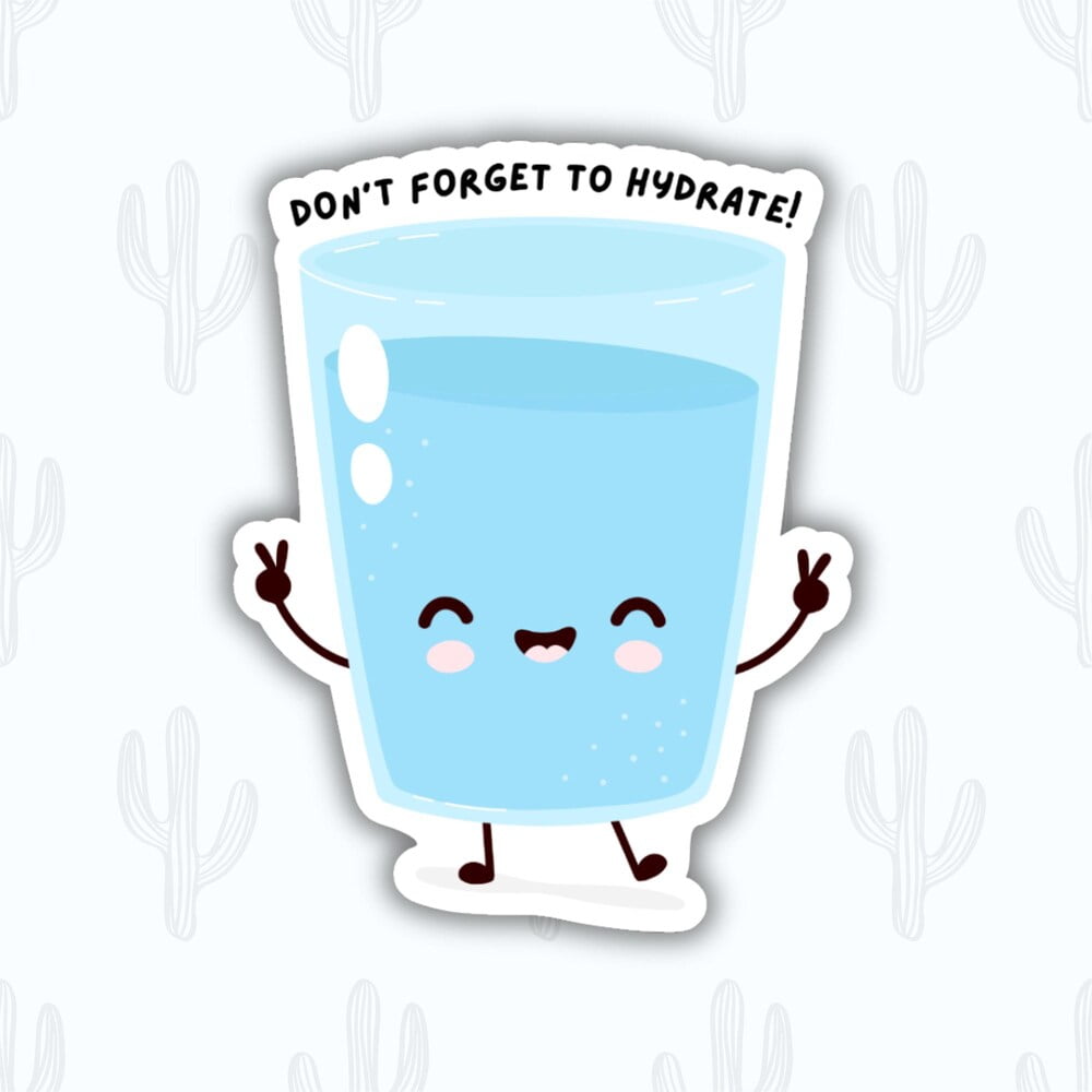Kira .932 Sticker - Hydrate, Drink Your Water, Reminder, Laptop, Kawaii ...